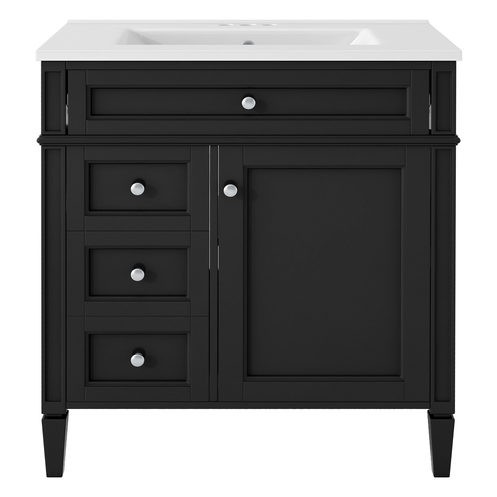 Bathroom Vanity With Top Sink, Storage Cabinet With 2 Drawers, Tip Out ...