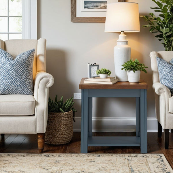 Nantucket - Side Table - Blue Denim, Whiskey – Best Buy Furniture