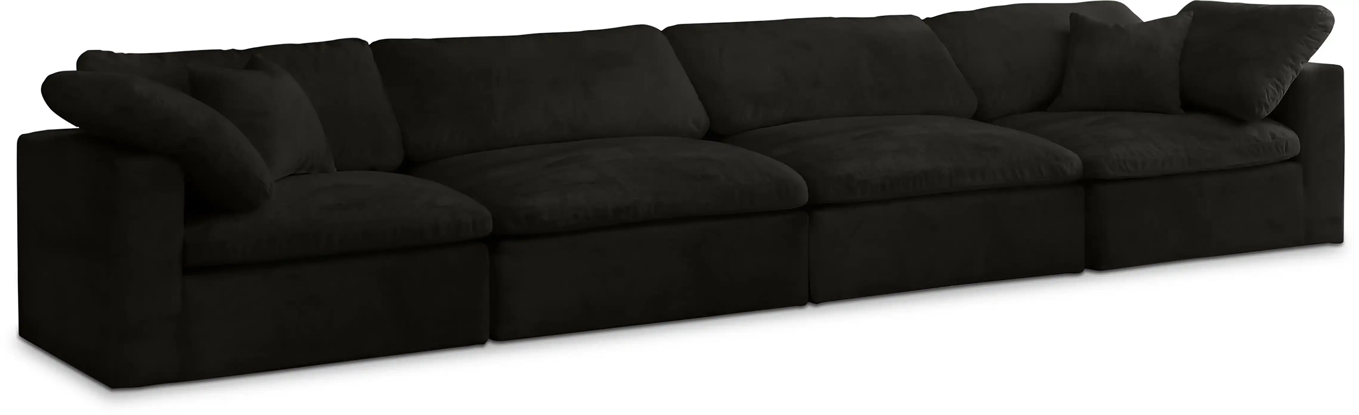 Cozy Modular 4 Seat Fabric Sofa by Meridian Furniture