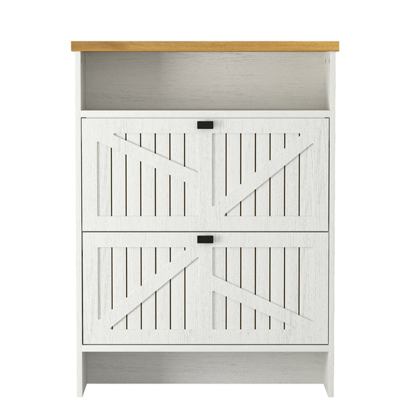 4 Layer Folding Shoe Cabinet With Metal Rounded Corners Convenient Shoe ...